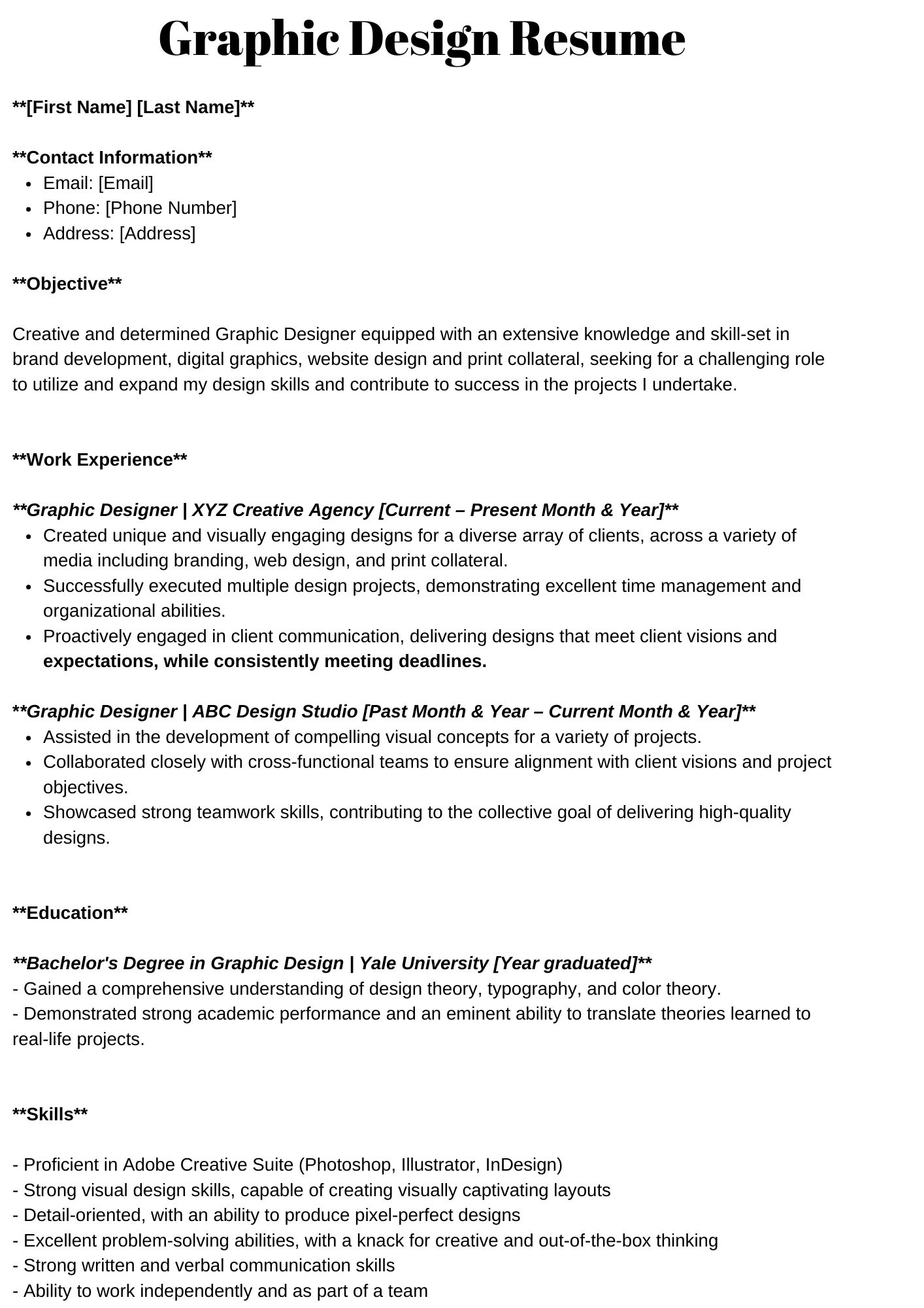 How to Craft a Great Graphic Design Resume | Simplified